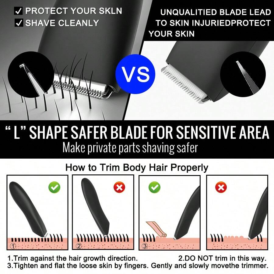 Baltrimmer voor mannen, schaamhaar- en lichaamshaartrimmer, snoerloos ...