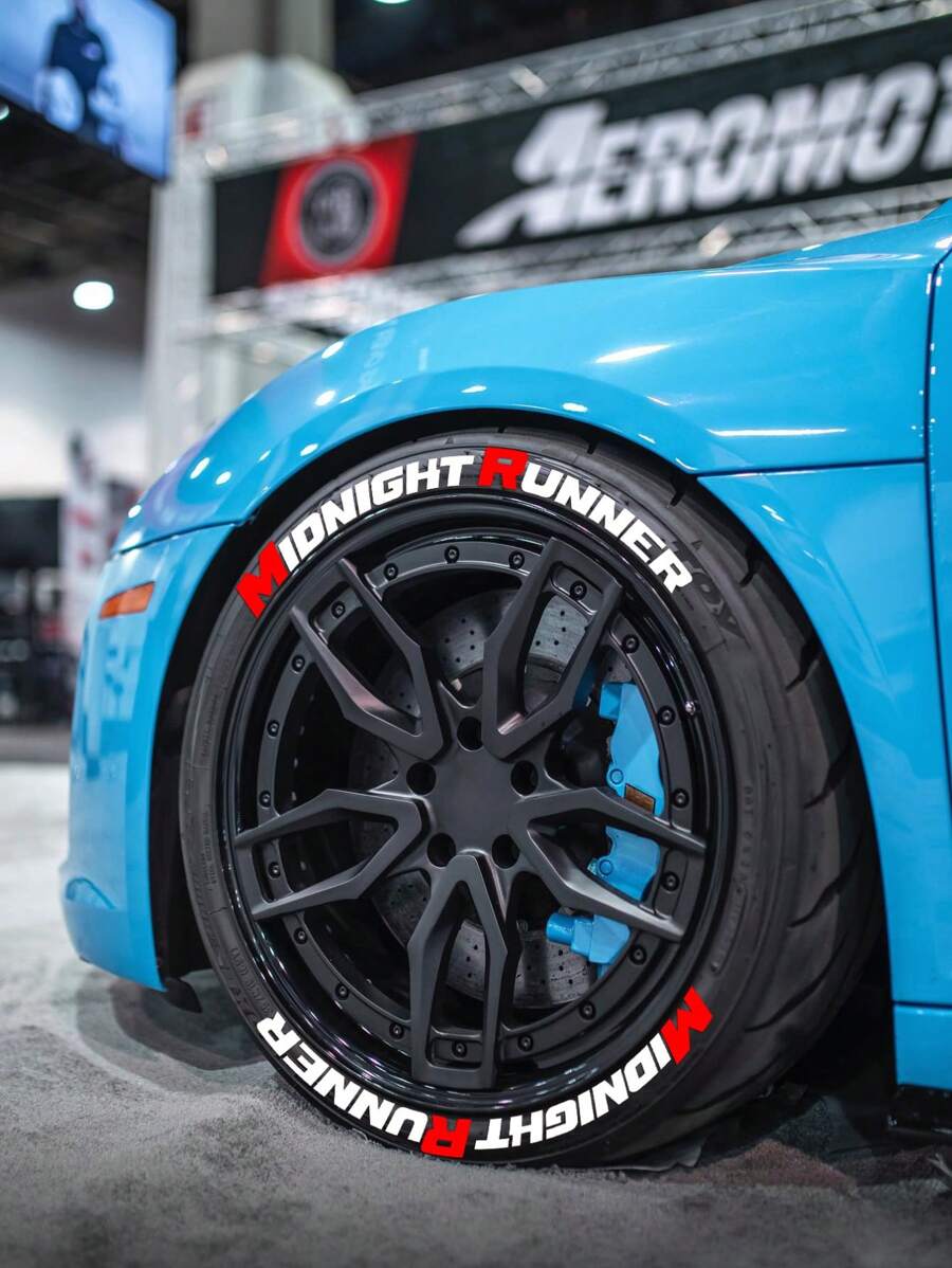 MIDNIGHT RUNNER Tire Sticker Decal 3D Letter Wheel Sticker Cool Auto ...