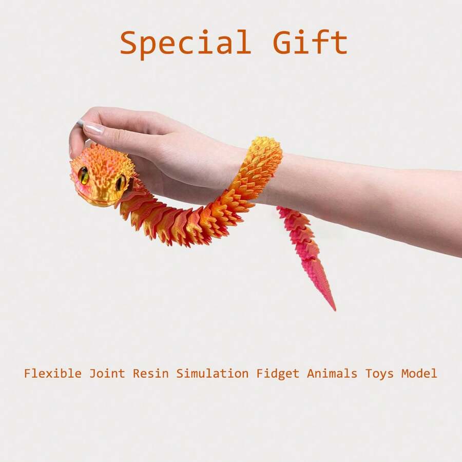 3D Printed Animals Set 3D Printed Snake Toys 3D Printed Articulated ...