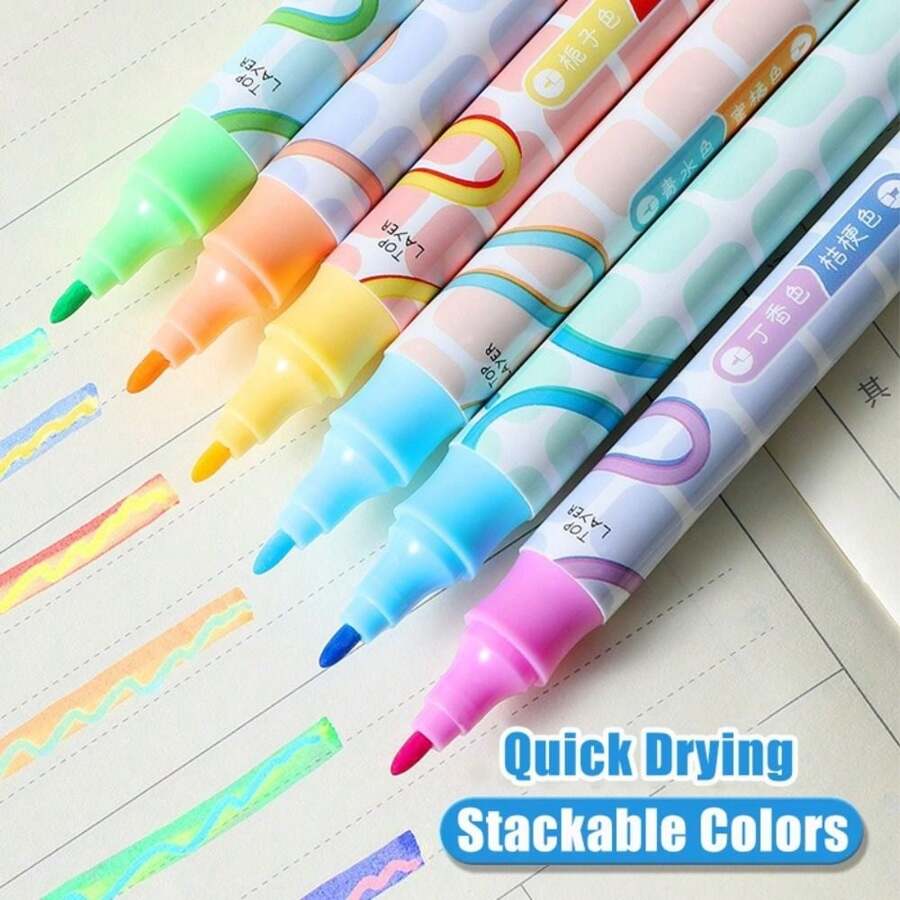 Double-Ended Magic Color-Changing Highlighter DIY Scrapbook Painting ...