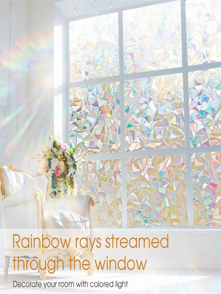 1roll Window Privacy Film, Stained Glass Window Film, 3D Reeded Glass ...