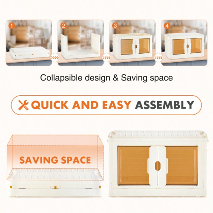 Stackable Plastic Storage Bins With Lids Foldable Storage Boxes With ...