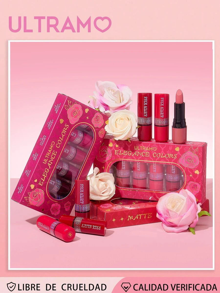 ULTRAMO Set de 6 Lápices Labiales Mate - Duraderos, Hidratantes y en ...