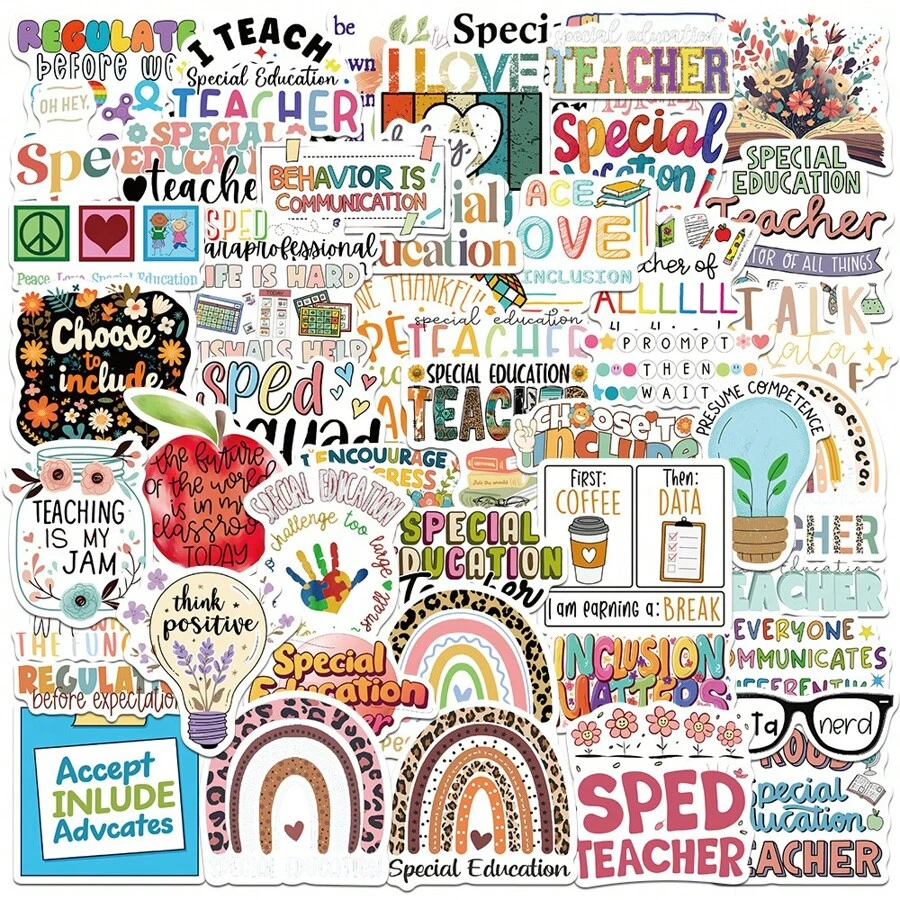50Pcs Special Education Stickers Teacher Stickers Motivational Stickers ...