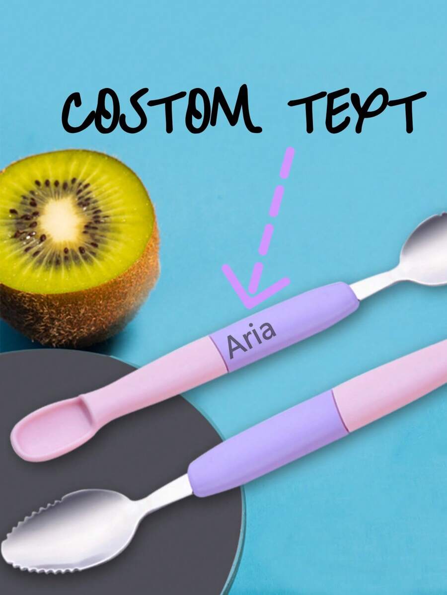 Custom Kids Scraping Fruit Spoon Double Head Stainless Steel Scraping ...