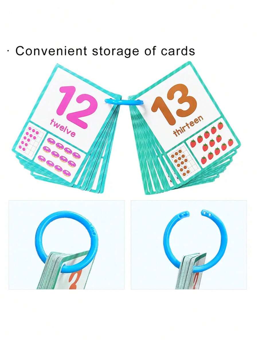 15pcs/Set Flashcards 1-100, Educational Math And English Skills For ...