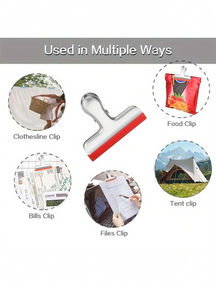 Metal Chip Clips With Silicone Edges - Heavy Duty Bag Clips For Food ...