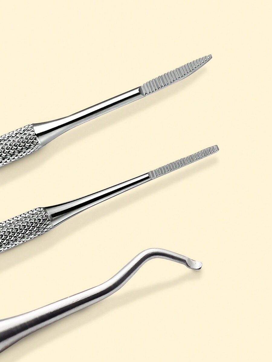 2pcs Stainless Steel Dual-Headed Nail File, Nail Cleaning Tool, Scrape ...