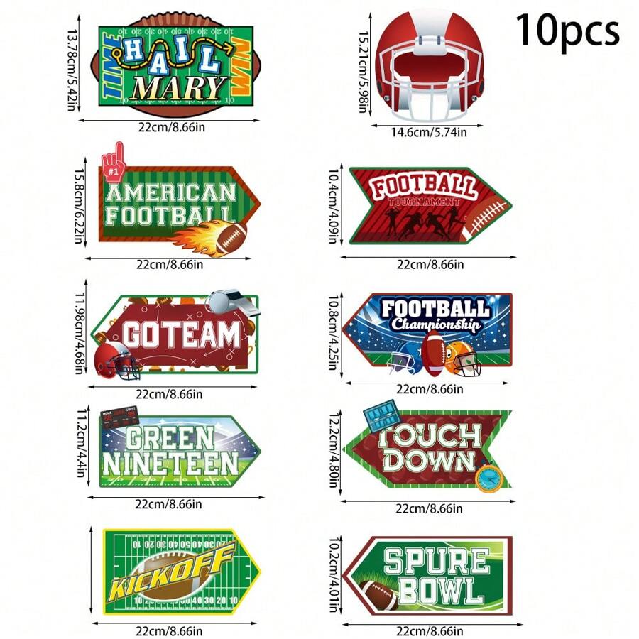 Football Party Signs, 10Pcs Football Yard Signs Set - Football Team ...