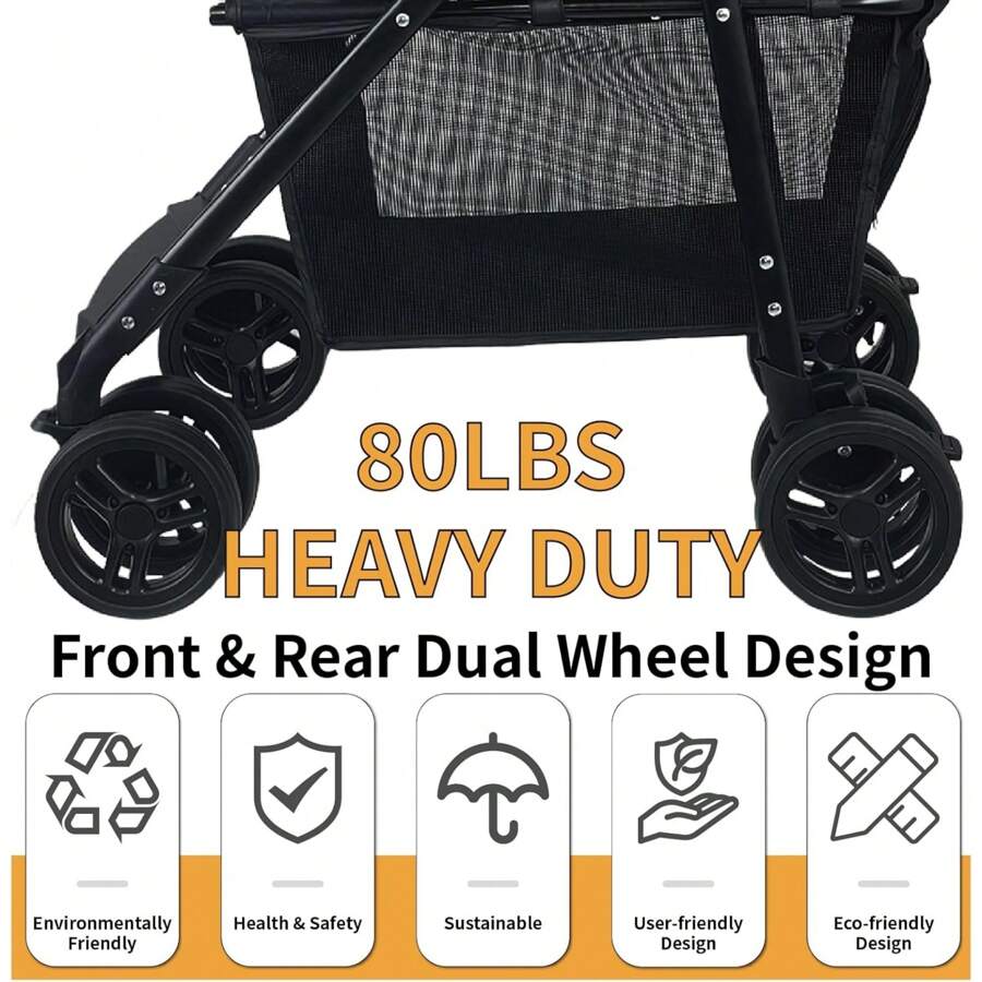 Newly Upgraded Portable Shopping Cart, 80 Lbs Stroller Foldable ...