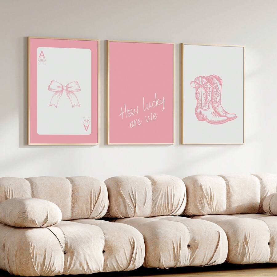 1/3pcs How Lucky Are We Wall Art Picture Western Cowgirl Canvas Prints ...