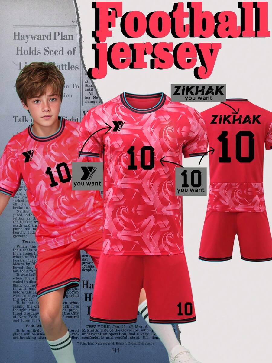 Aanpasbare Koreaanse jeugdvoetbalset (8-12 jaar) - gepersonaliseerde ...