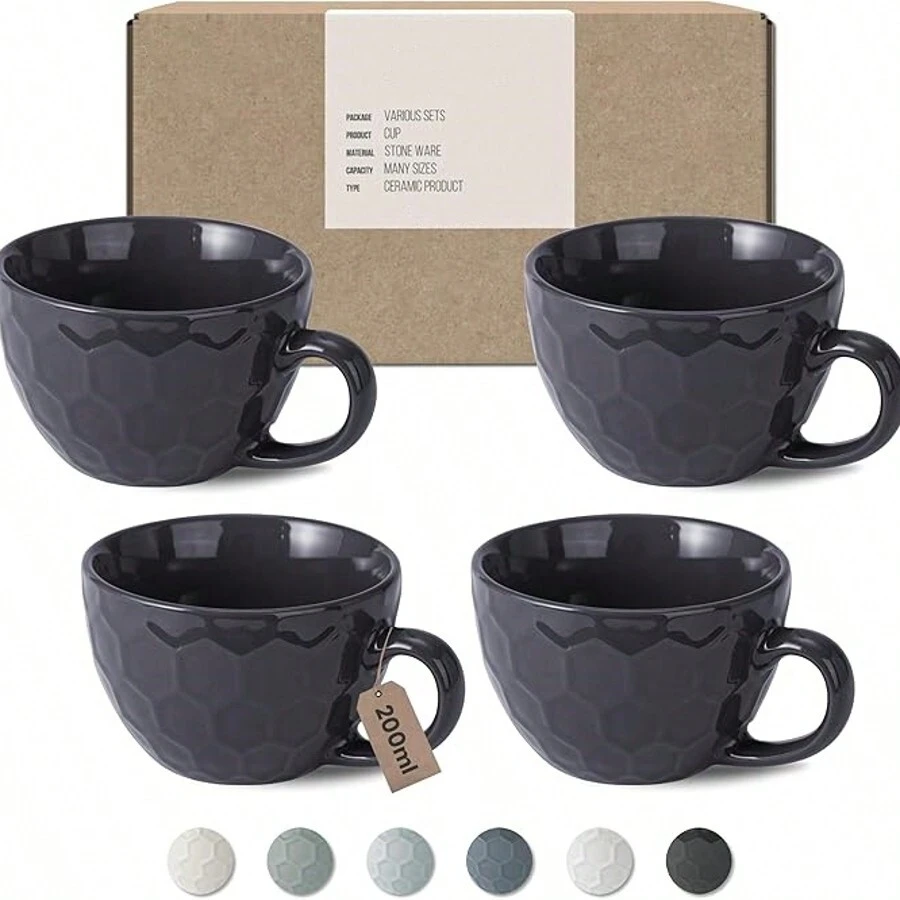 Ensemble de tasses à cappuccino design - Ensemble de 4 tasses à café de ...