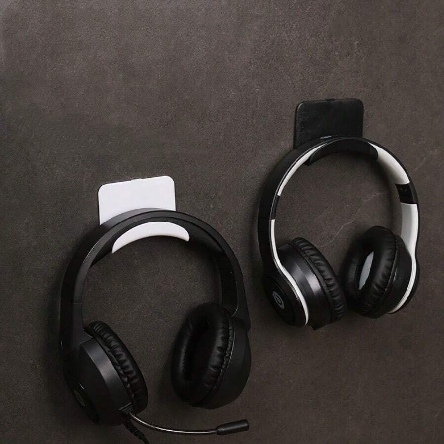 5pcs No Drill Headphone Wall Mount Holder, Desktop Gaming Headset ...