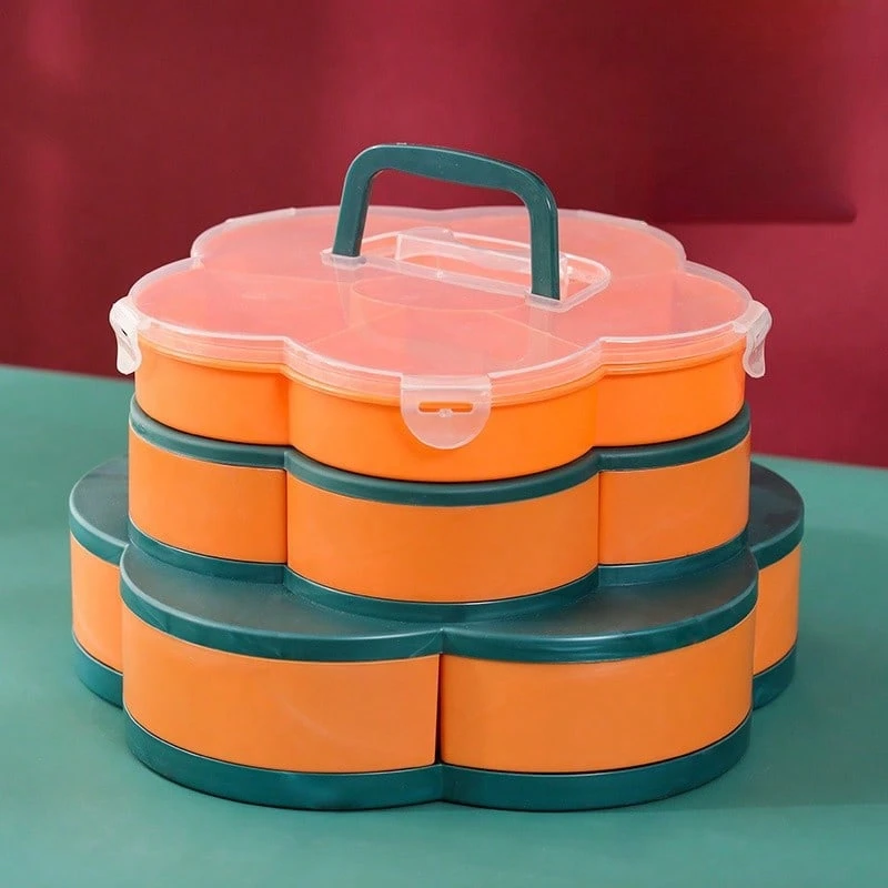 Multi-Tier Rotating Snack Tray For Home, Portable Dry Fruit & Nut Dish ...