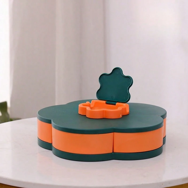 Multi-Tier Rotating Snack Tray For Home, Portable Dry Fruit & Nut Dish ...