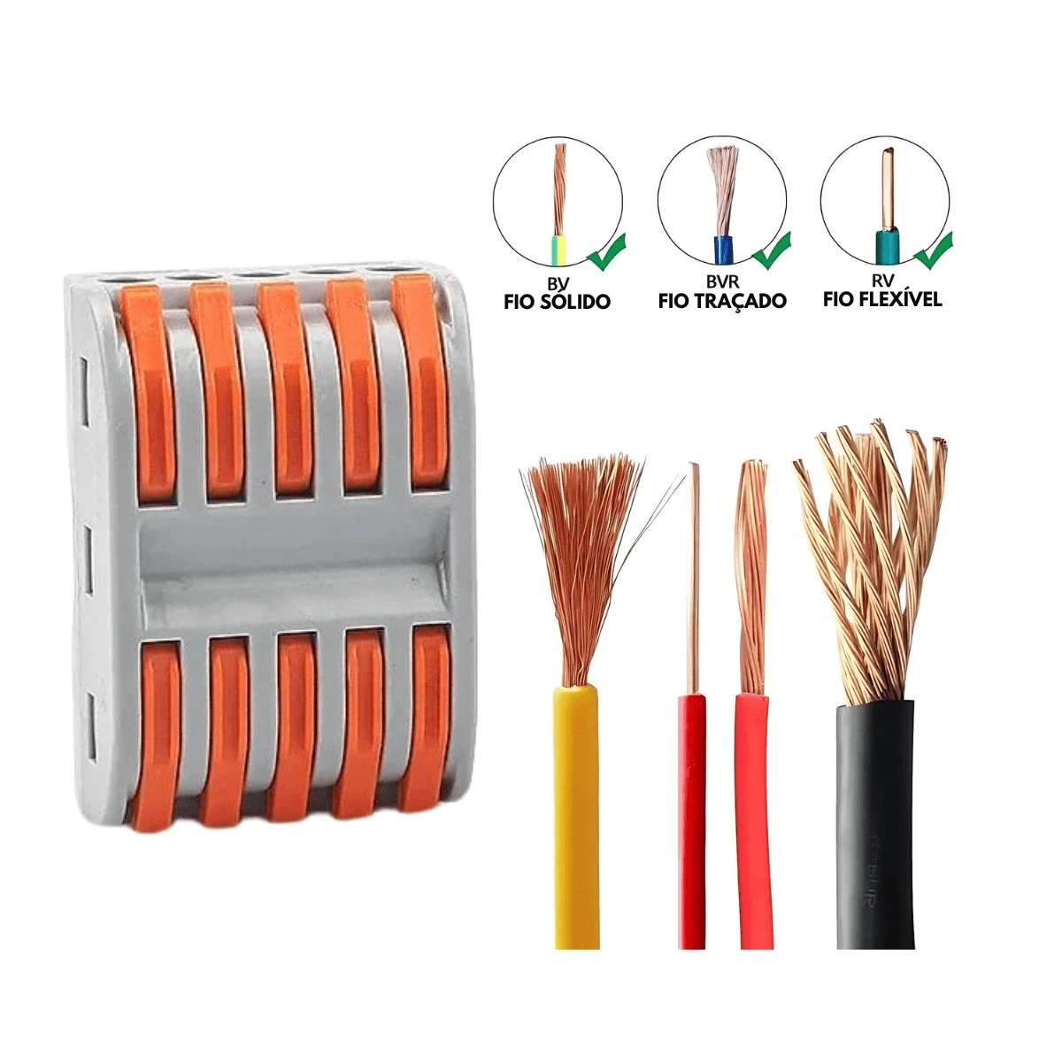 Kit 20 Conector Compacto Elétrico Emenda E Derivação Original 2 vias 3 ...