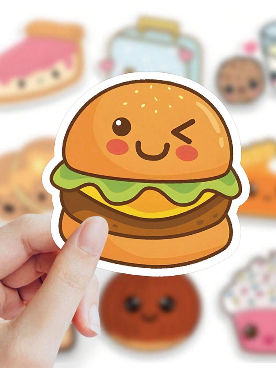 60 PCS Cute Food Stickers, Water Bottle Stickers For Kids, Vinyl ...
