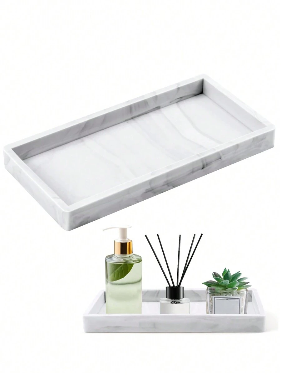 Bathroom Vanity Tray 7.8 Inch - 2 Packs Silicone Bathroom Counter Tray ...