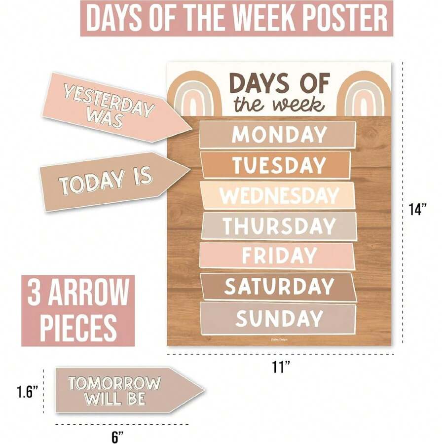 Boho Classroom Calendar Set Bulletin Board - Bulletin Board Calendar ...