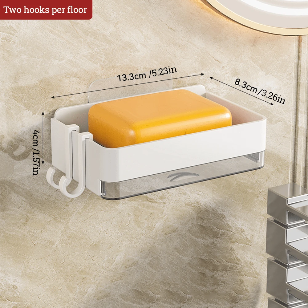 Wall Mounted Soap Dish Holder, Double Layer Bathroom Soap Rack, Soap ...