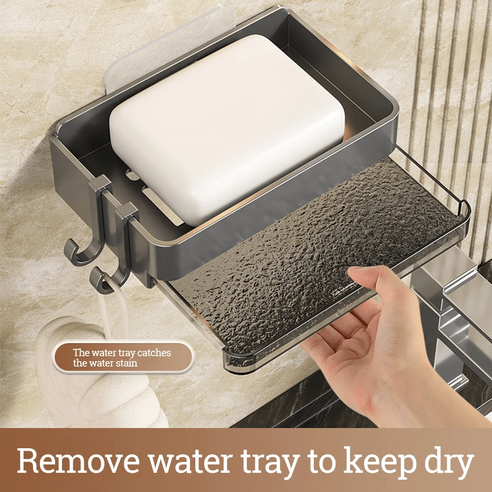 Wall Mounted Soap Dish Holder, Double Layer Bathroom Soap Rack, Soap ...