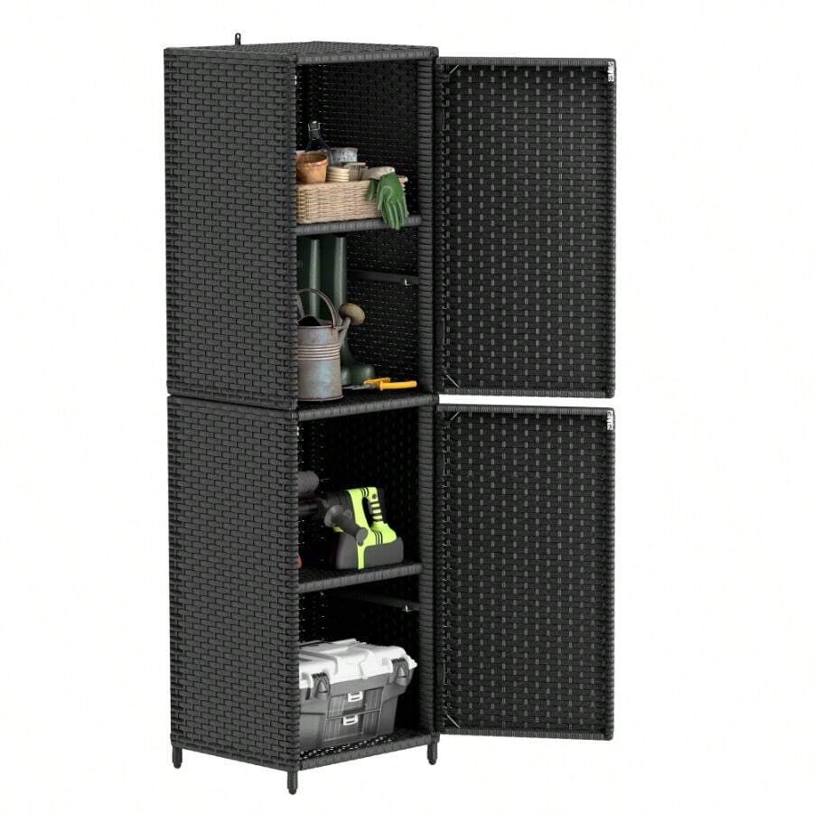 63" Weatherproof Outdoor Storage Shed Patio Storage Cabinet With Single ...