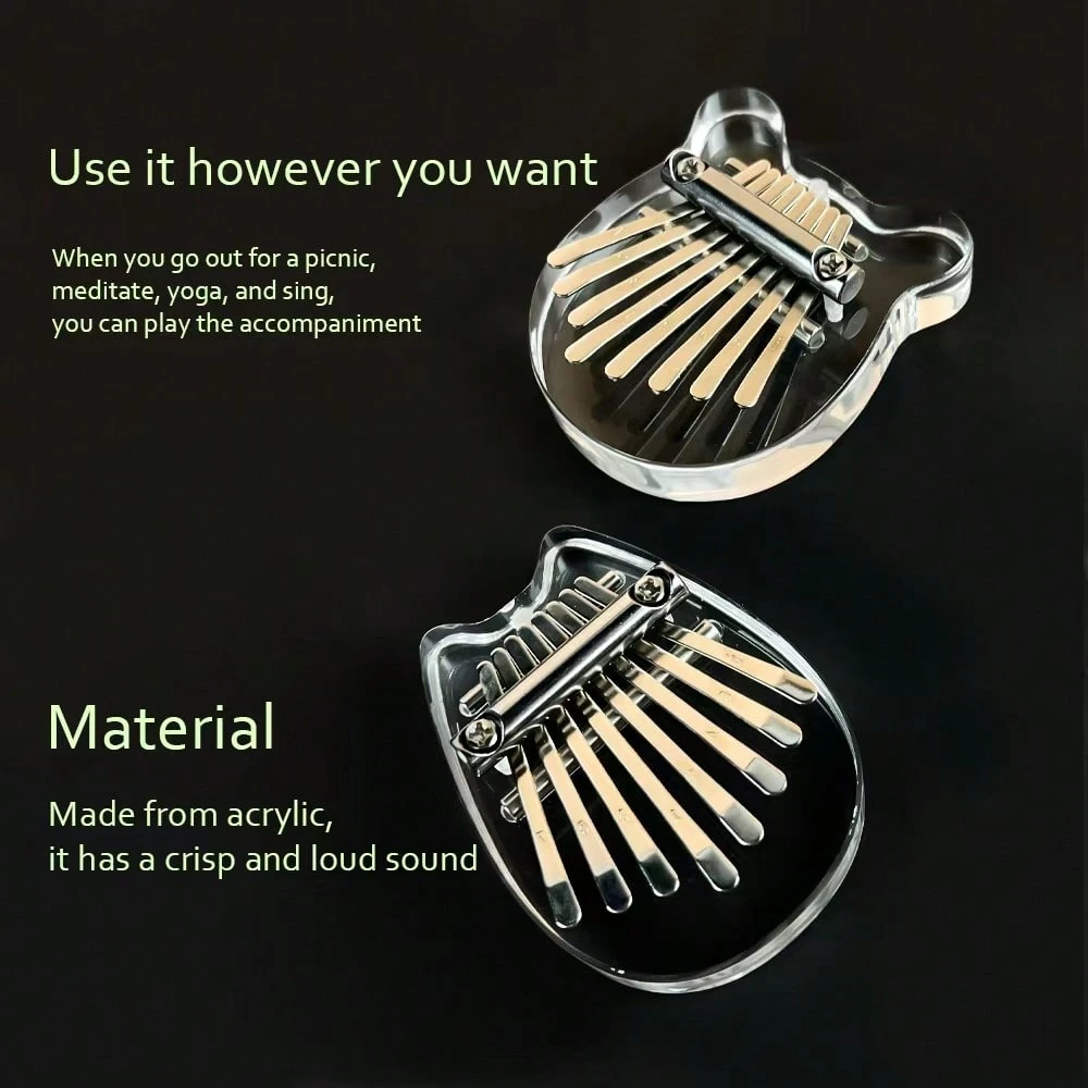8 Keys Mini Kalimba Wooden Thumb Piano Musical Instrument Portable ...
