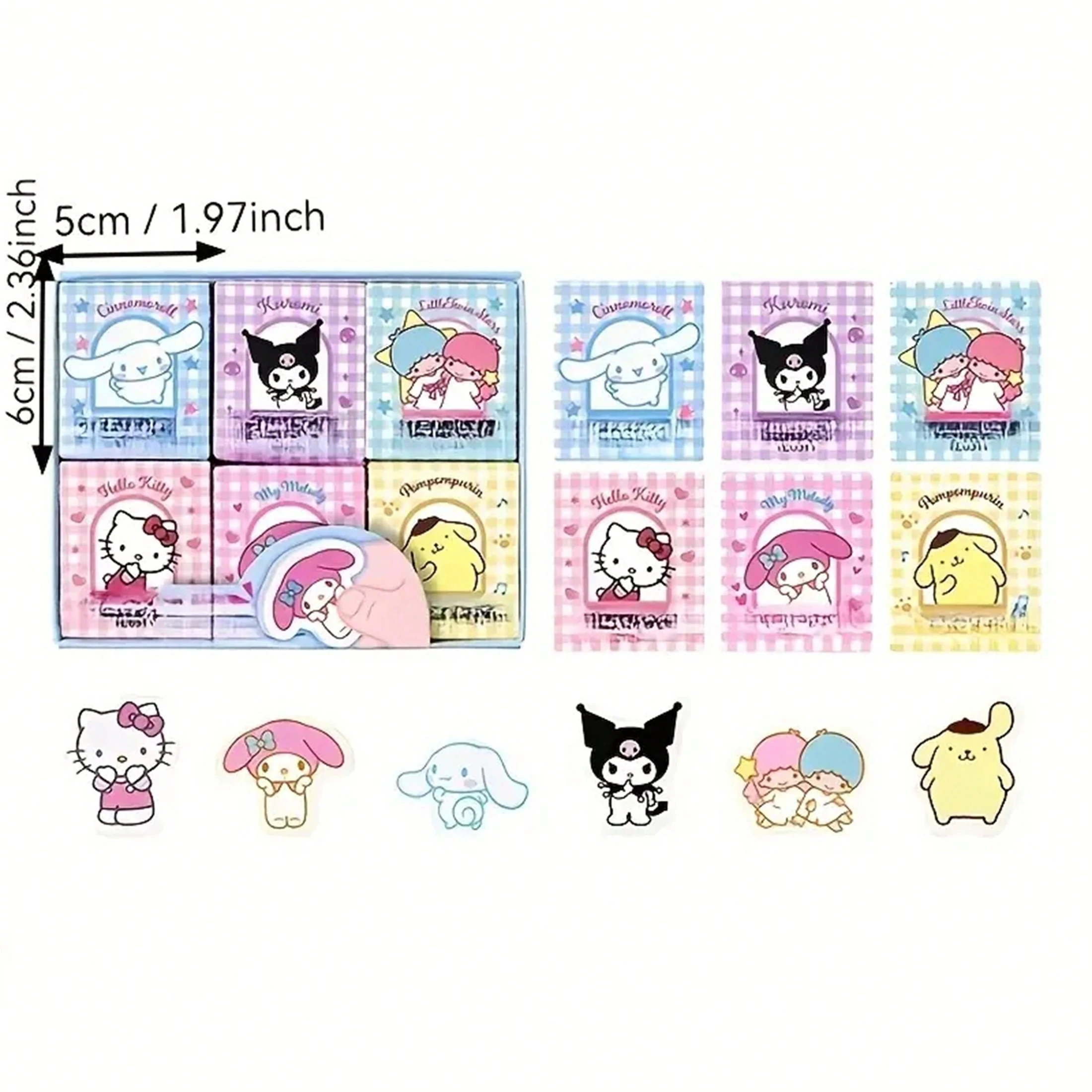 Sanrio Sanrio Cartoon Cute Eraser - Hello Meow, Kuromi And Friends ...