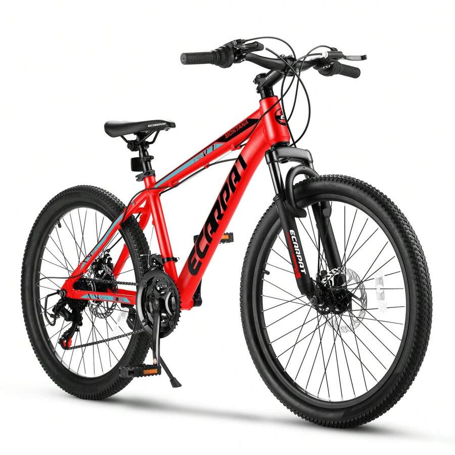 24 Inch Mountain Bike, Aluminium Frame 21-Speed Trail Commuter City ...