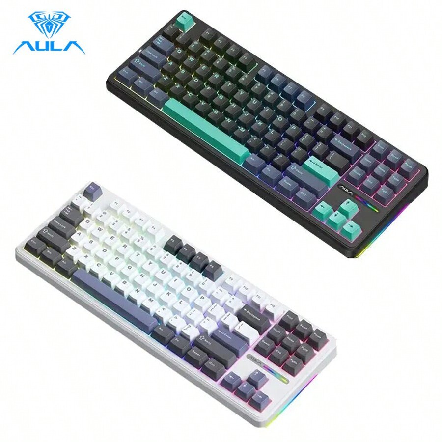 AULA AULA F87pro Gaming Keyboard DIY RGB Backlit 87 Key Wireless ...