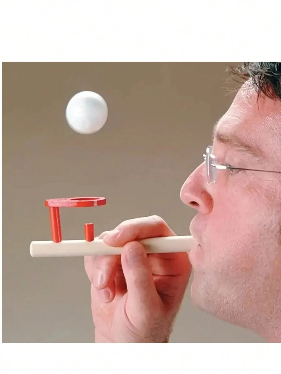 1 Wooden Blowpipe And Ball Game-Floating Bubble Toy, Schylling ...