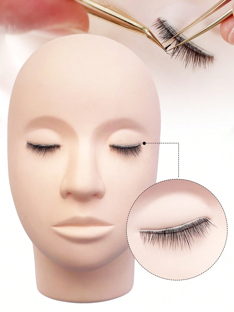 1 Piece 3 Layers Lashes Training Mannequin Head Doll Face Head For ...