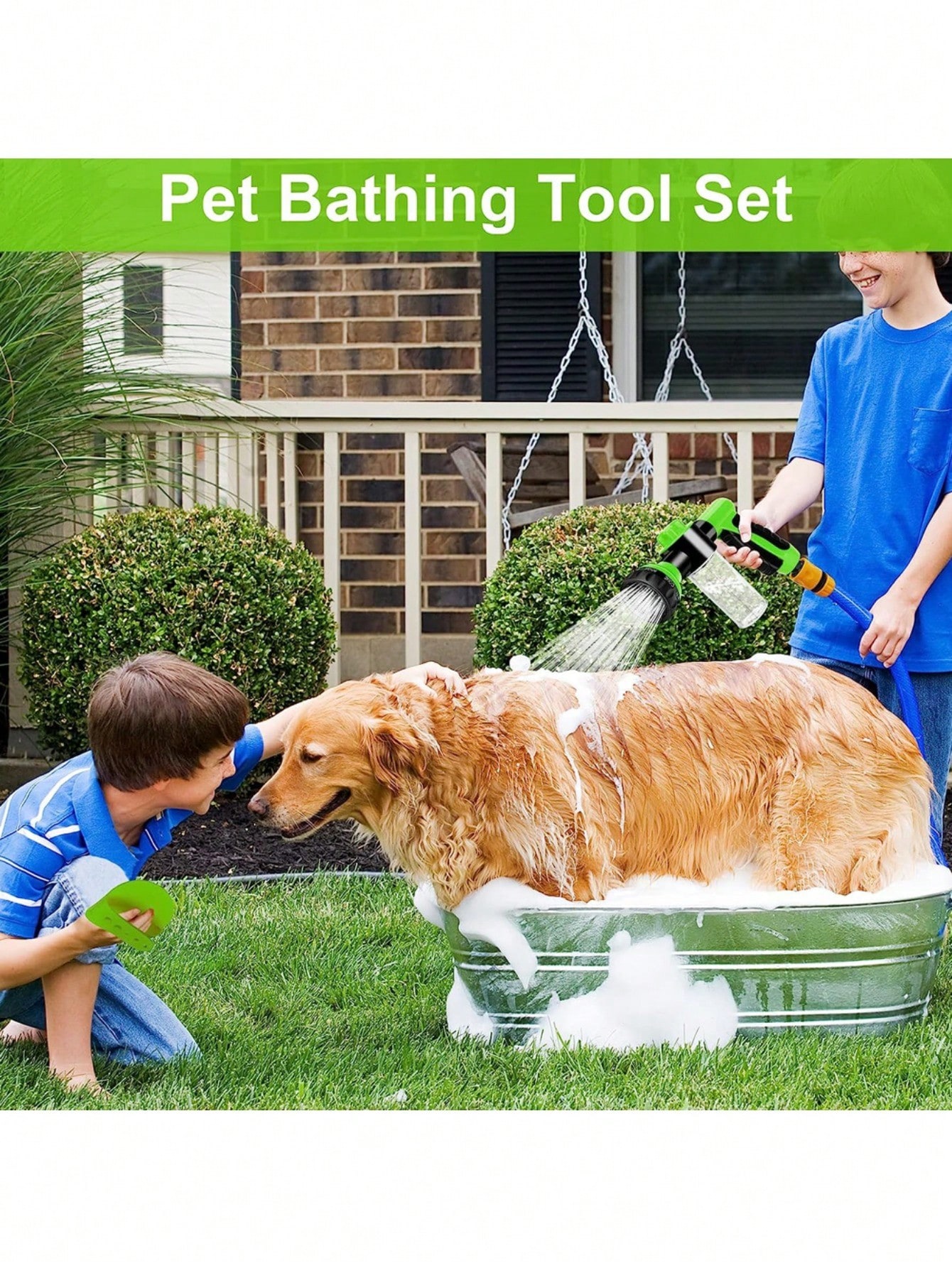 Pet Dog Shower Sprayer Adjustable High-Pressure Sprayer Nozzle Hose Dog ...