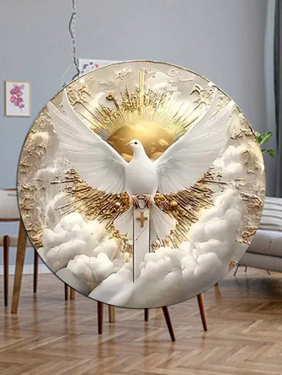 Elegant Wood Wall Hanging Plaque With Design - Circular, Peace-Themed ...