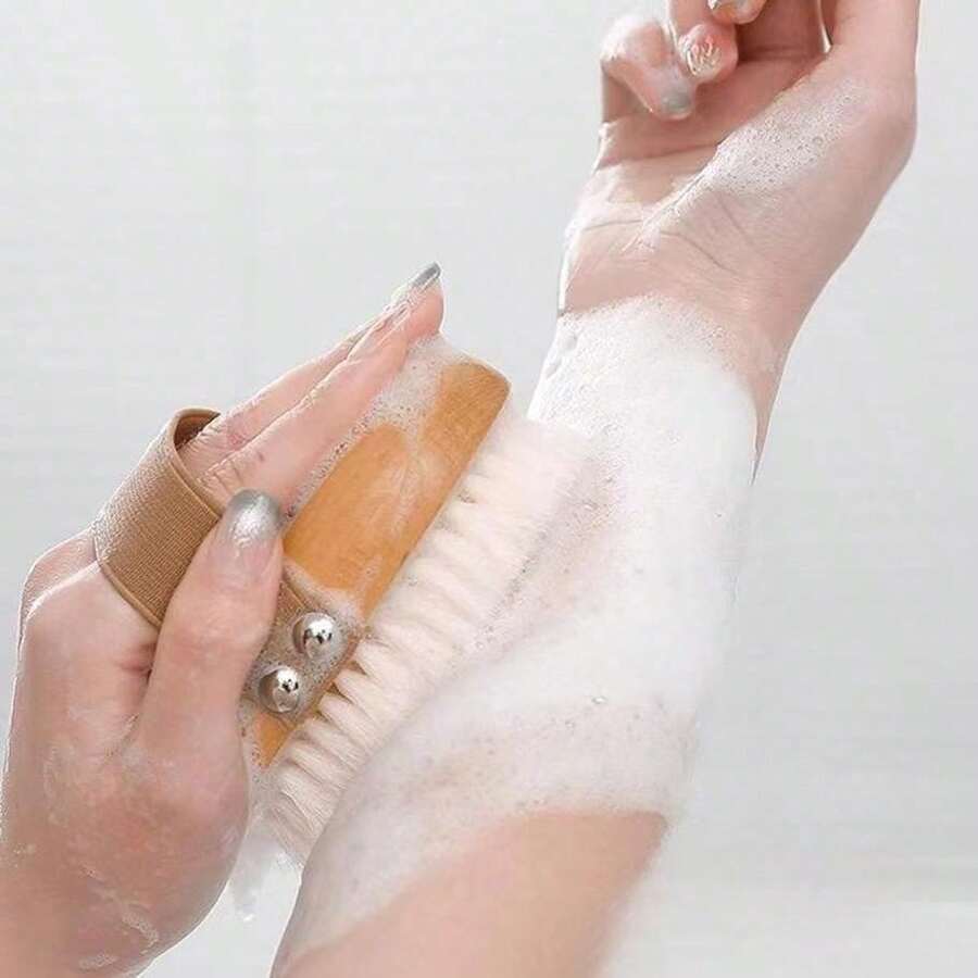 Long Rectangular Soft Hair Scrub Brush With Handle, Portable Bath Brush ...