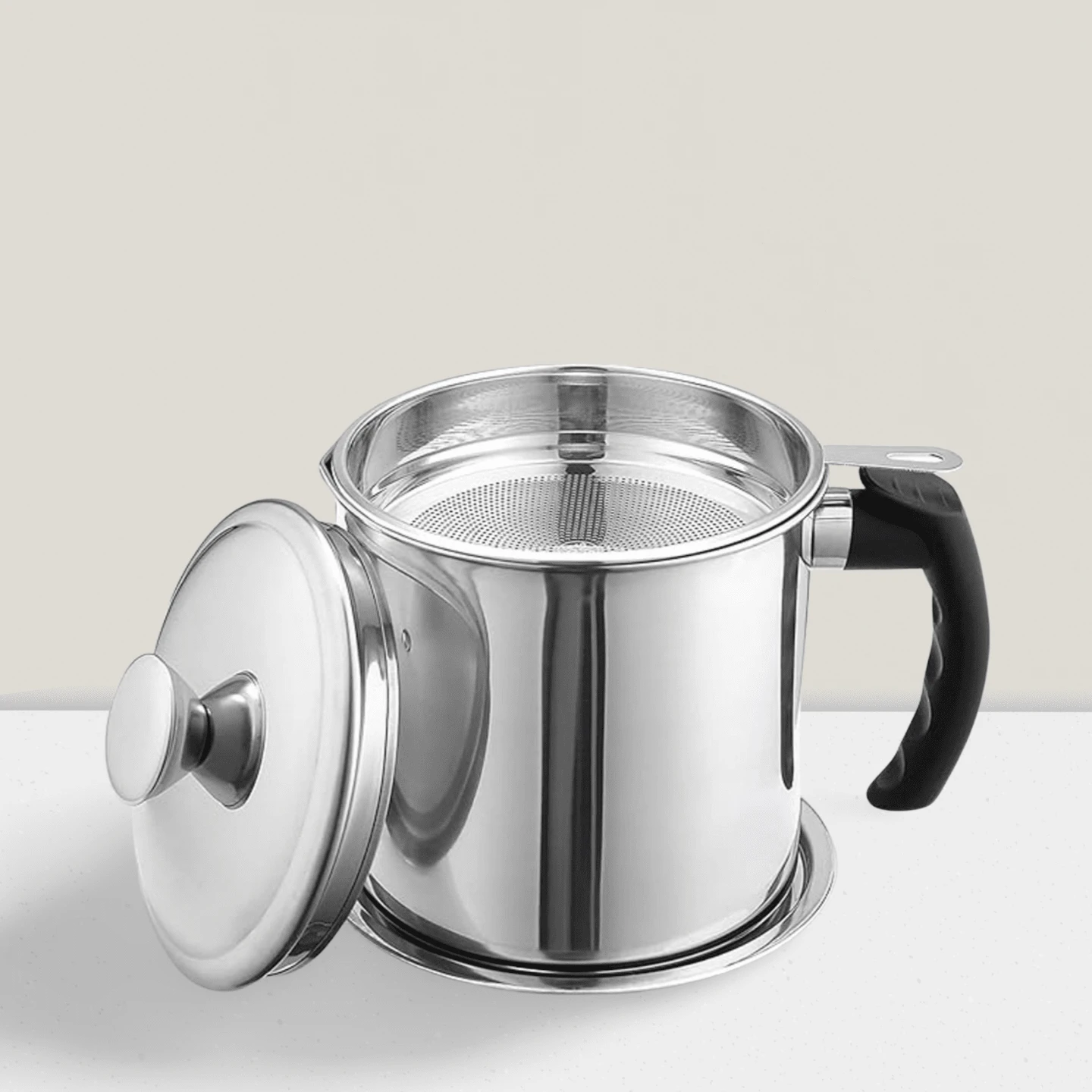Bacon Grease Container With Strainer 48oz Stainless Steel Oil Storage ...