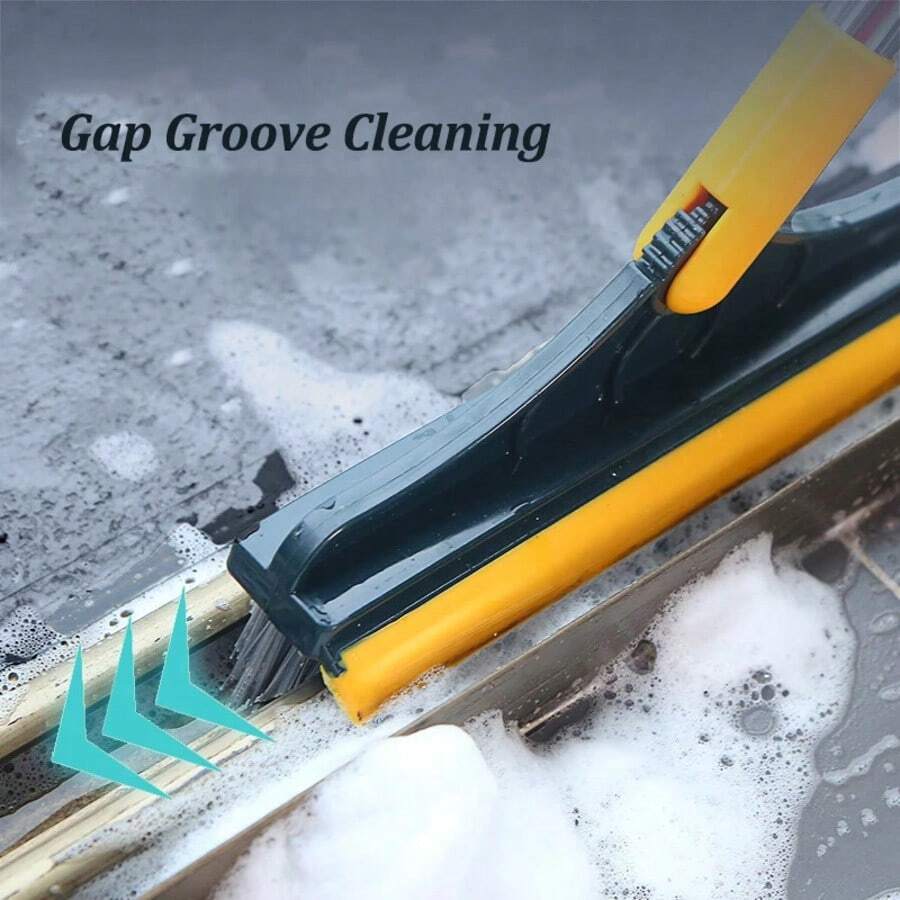 Rotating Floor Scrub Brush Long Handle Windows Squeegee Stiff Bristle ...