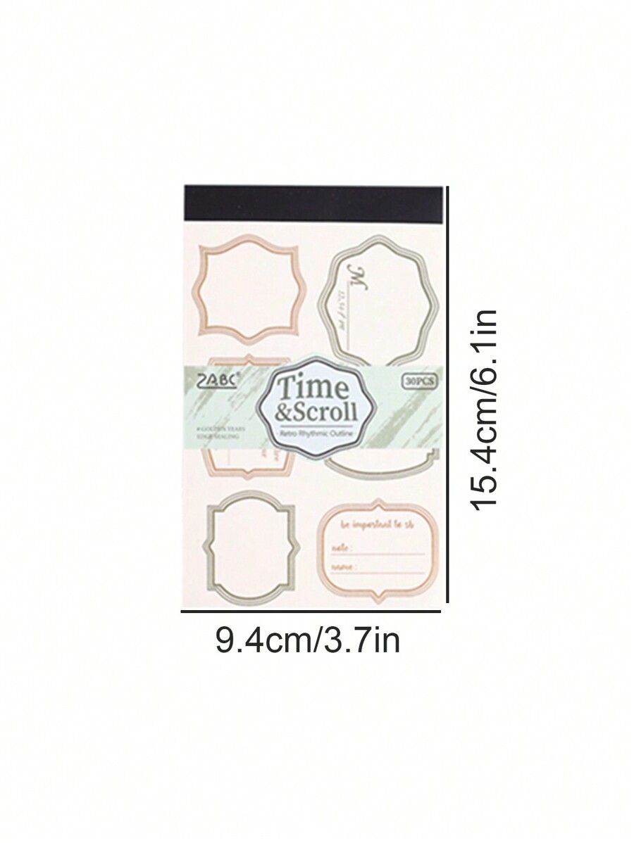 30 Pieces Of Retro Border Message Note Paper, Creative Can Be Torn Off ...