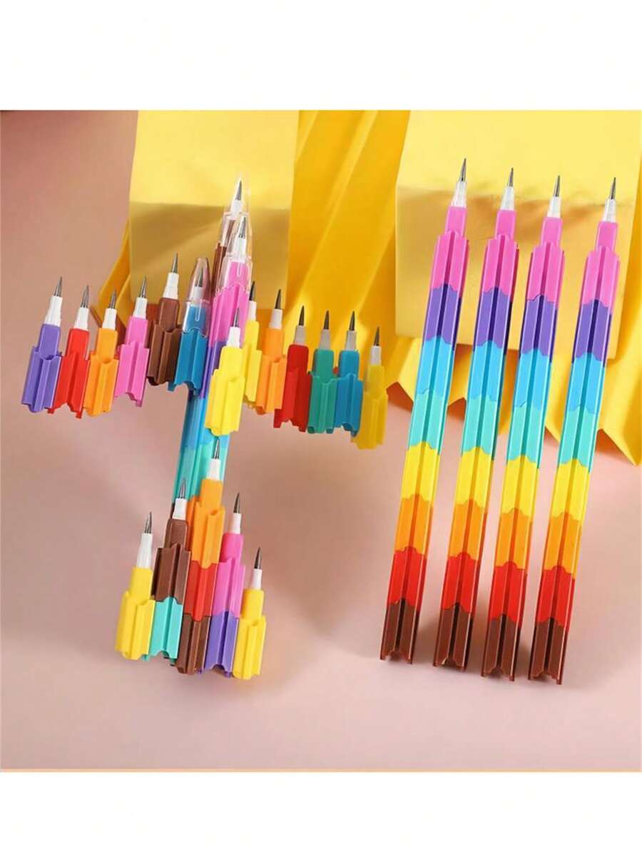 4/8pcs No-Sharpening Colored Pencils, Sparking Imagination To Assemble ...