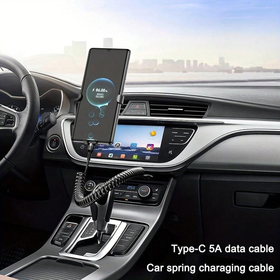 66W 5A USB To Type C Cable Fast Charging Spring Pull Telescopic Cord ...