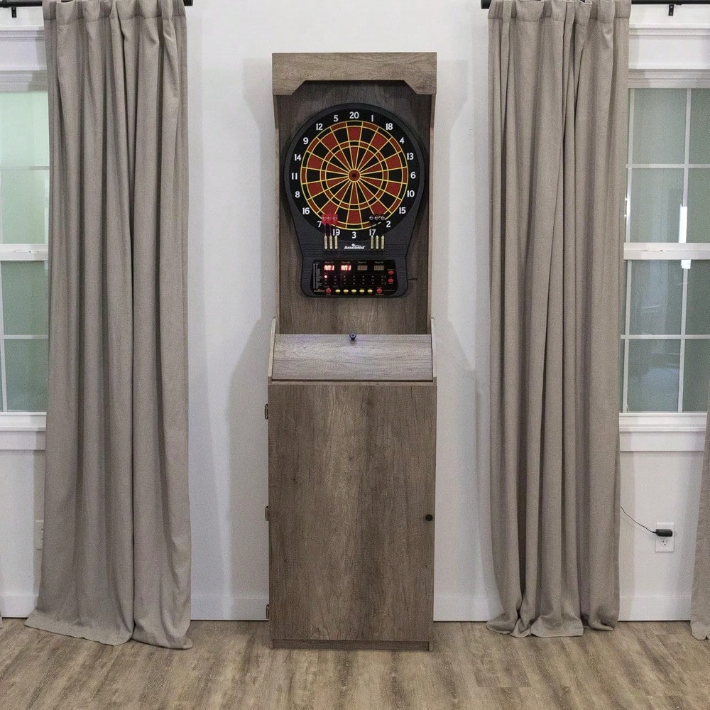 Free Standing Dartboard Cabinet Set The Rugged Construction Is Beautiful, Durable And Easy To ...
