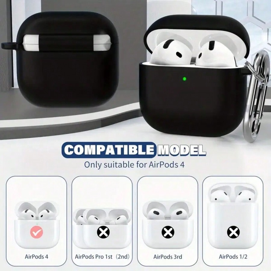 Étui de protection pour la peau douce compatible avec les AirPods 4, protection complète ...