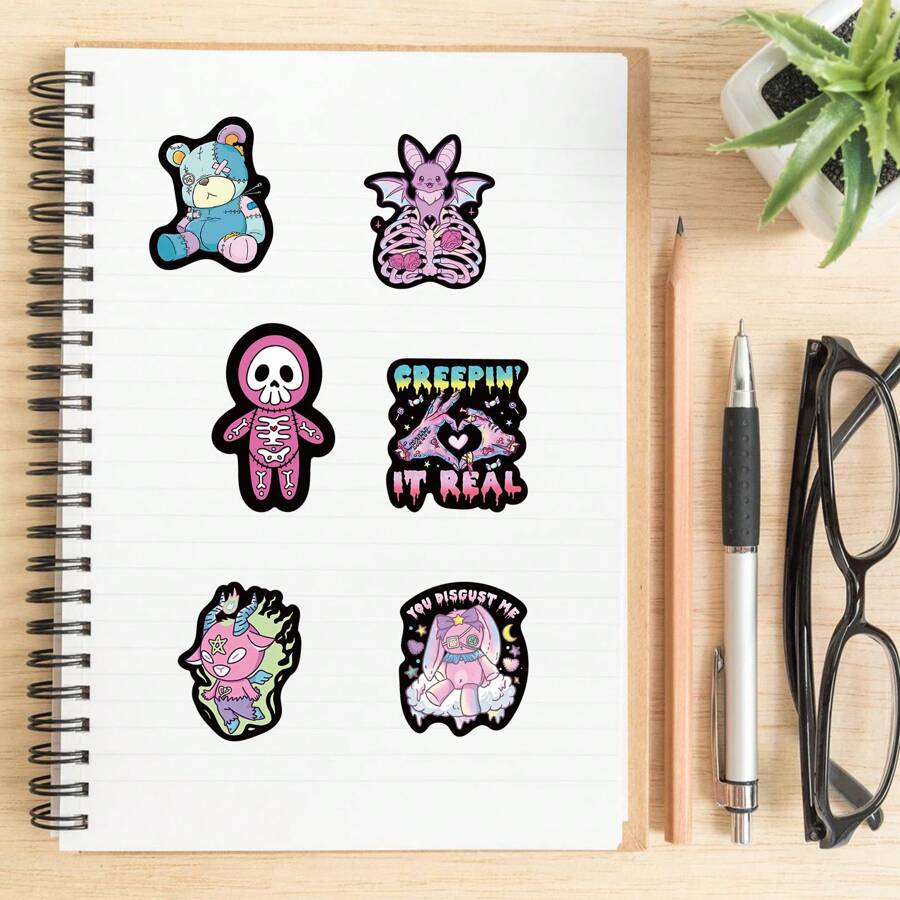 56Pcs Goth Stickers Spooky Stickers Dark Aesthetic Stickers Dark Souls ...