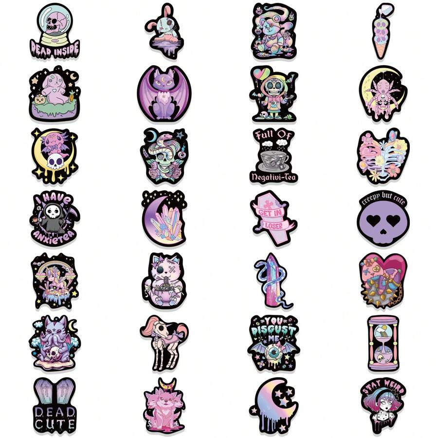 56Pcs Goth Stickers Spooky Stickers Dark Aesthetic Stickers Dark Souls ...