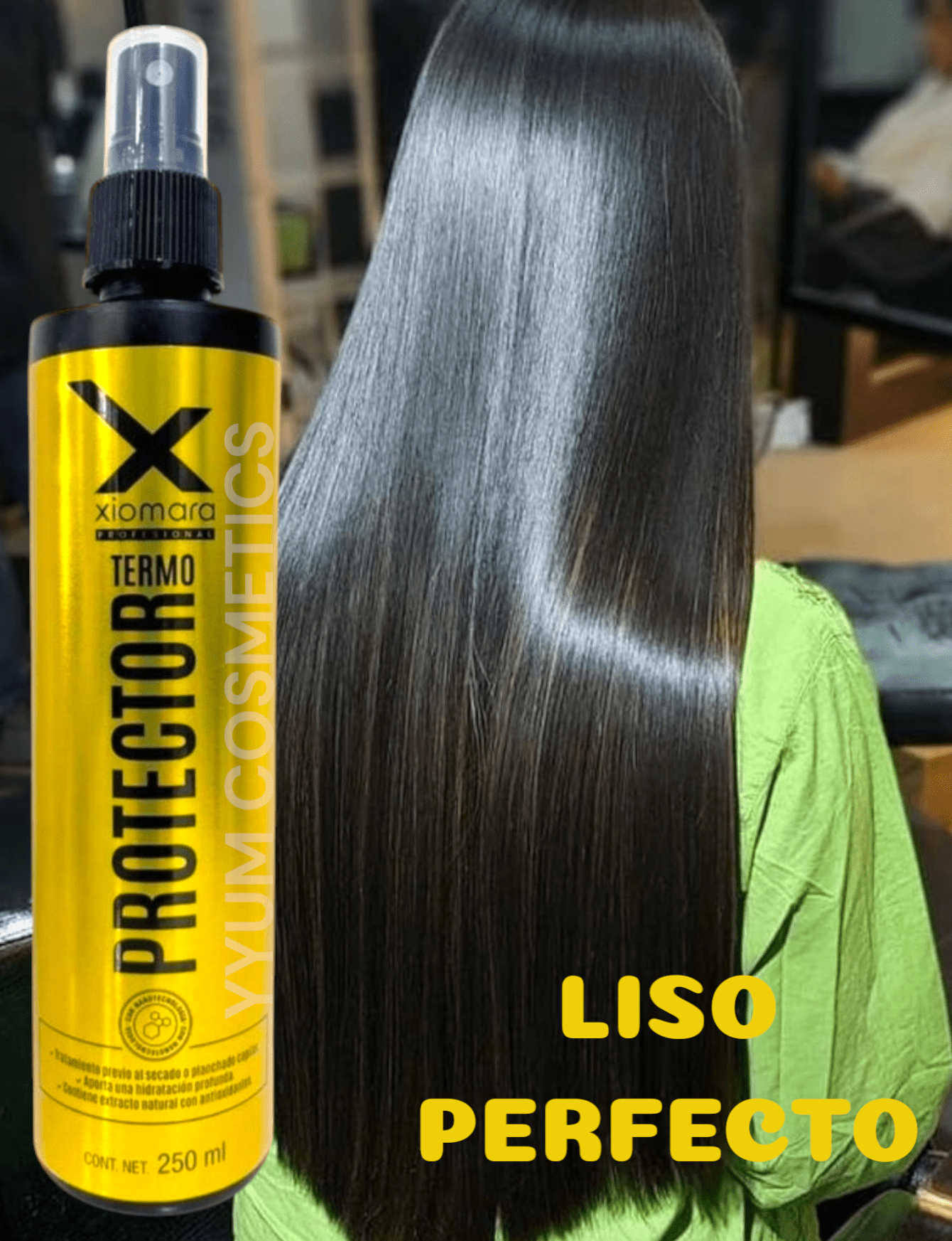 Termoprotector Líquido Tratamiento capilar con nanotecnología Xiomara 250 ml amarillo ...