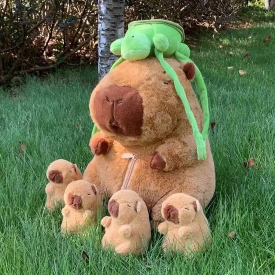 Capybara Plush Toy Set Mommy With 4 Little Capibaras Capibala Plushie ...
