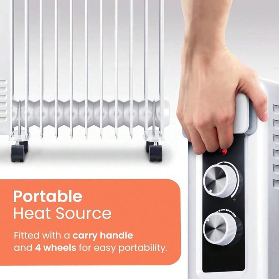 2024-New Pro Breeze® 2500W Oil Filled Radiator With 11 Fins - Slim ...