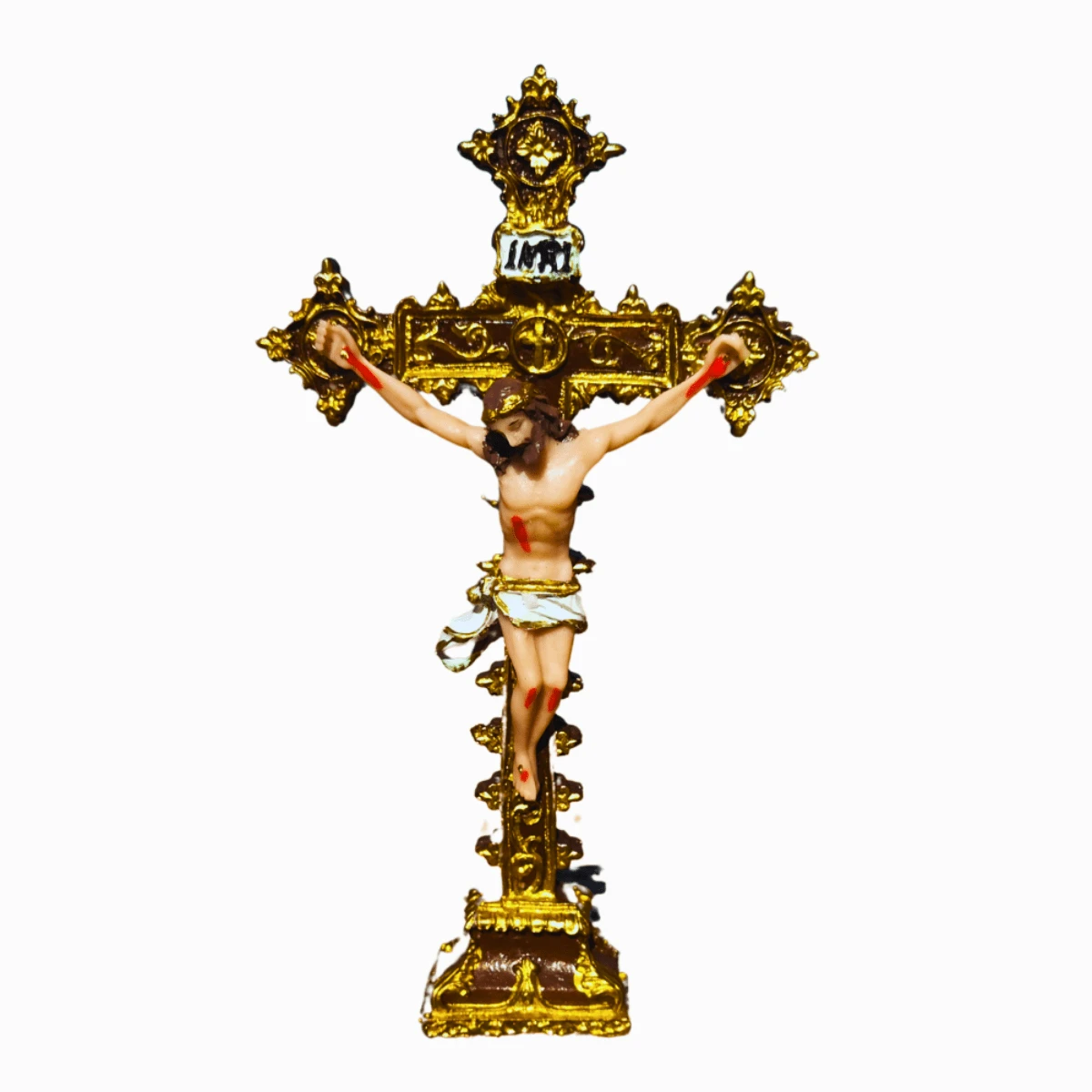 Resin Table 18.5cm Table Cross Catholic Sculpture, Protection And ...