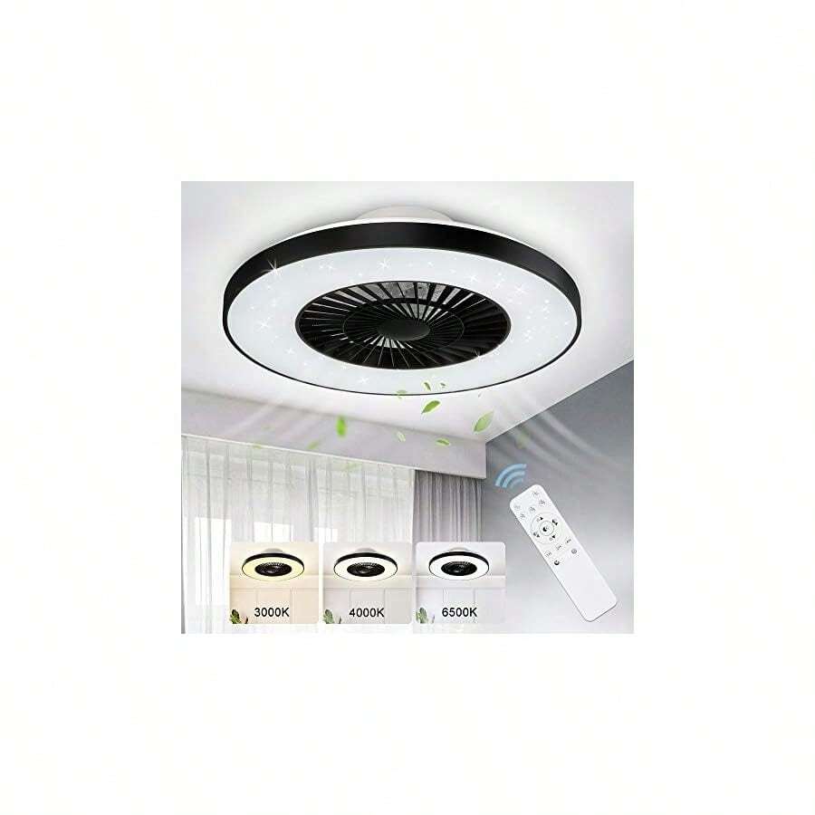Modern Ceiling Light And Fan Combination With Remote Control Invisible ...